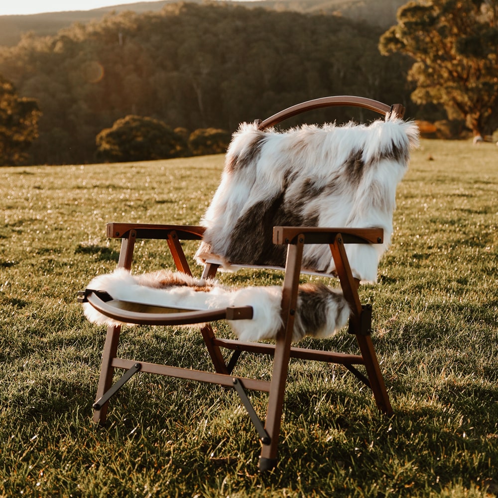 Wood Camping Chair - Reindeer Faux Fur – Anifurry